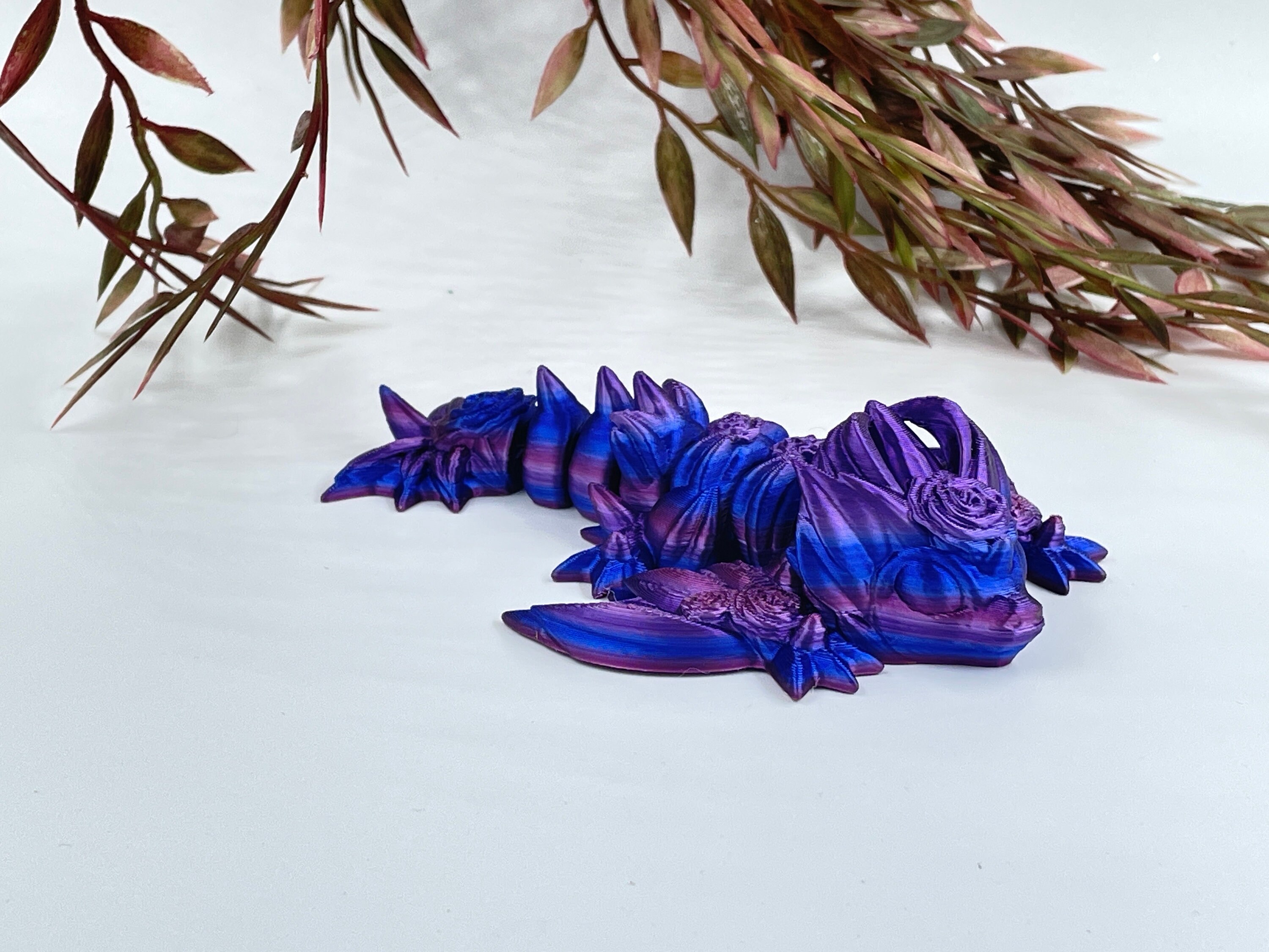 Whimsical 3D Printed Articulated Rose Wyvern Dragon Perfect - Etsy
