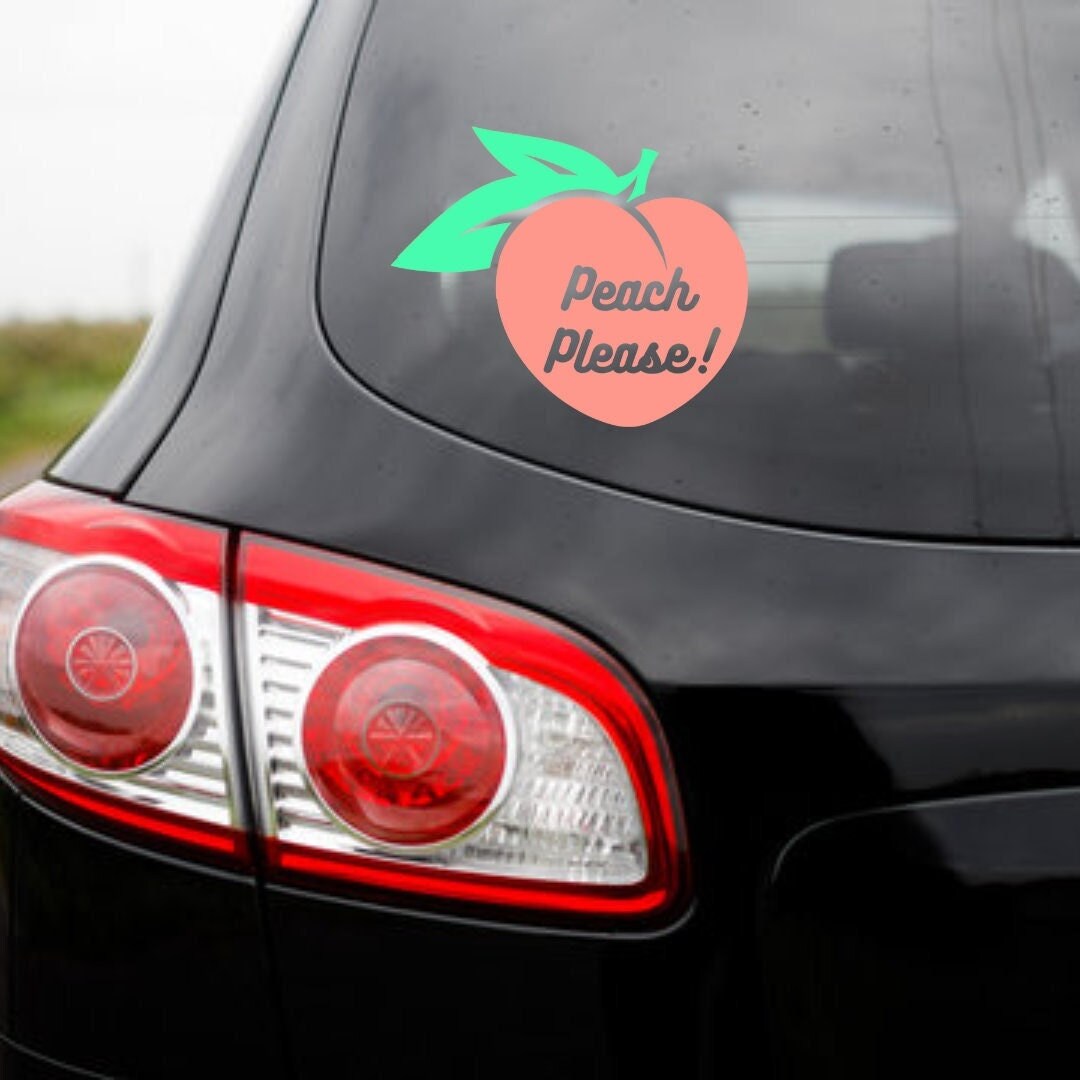 Peach Please! Glossy Vinyl Sticker Decal - Etsy