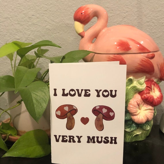 I Love You Very Mush Mushroom Card for Valentines Day - Etsy