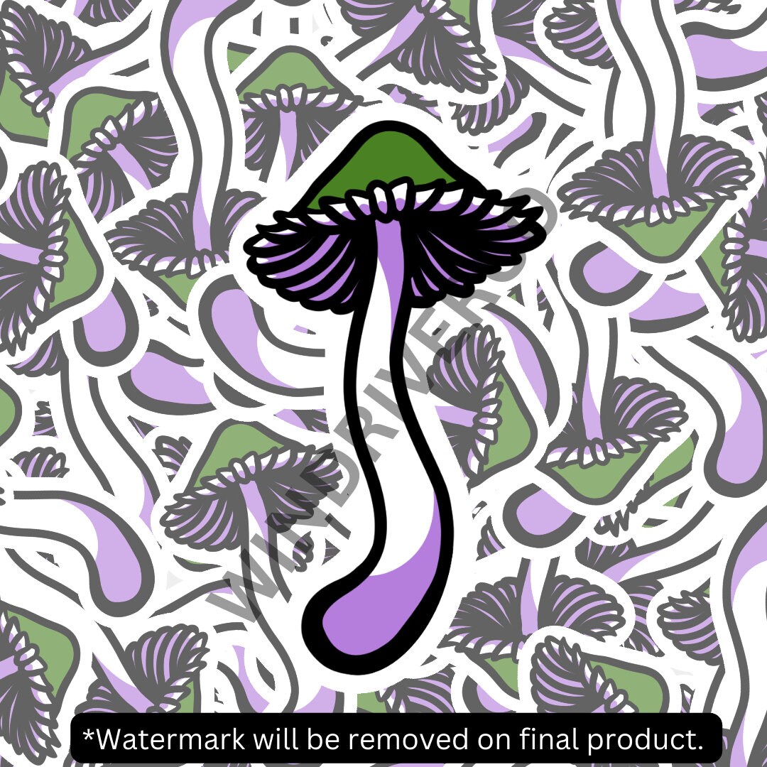 Genderqueer Pride Flag Mycena Mushroom Sticker -waterproof LGBTQIA ...