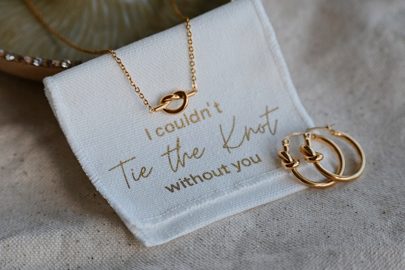 Help Me Tie the Knot Bridesmaid Gifts Love Knot Necklace - Etsy