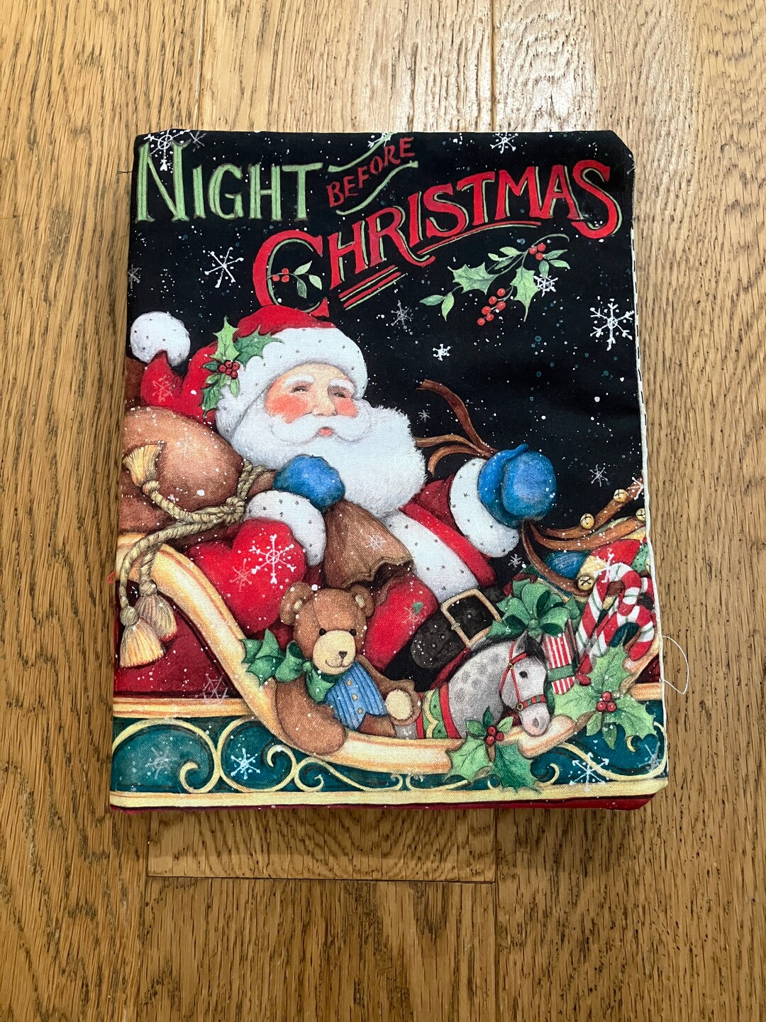 NIGHT BEFORE CHRISTMAS Unique and Collectible Fabric Book Handmade ...