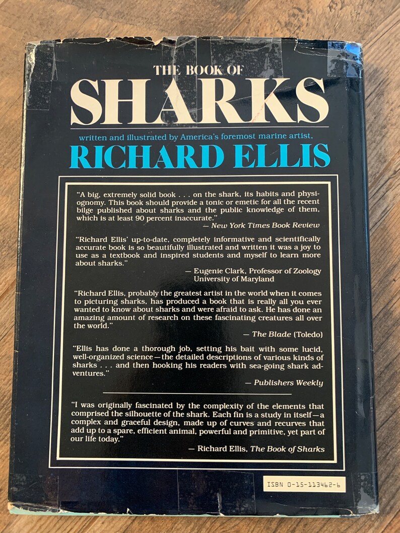 The Book of Sharks Richard Ellis: Very Scarce 1983 Book That Combines ...