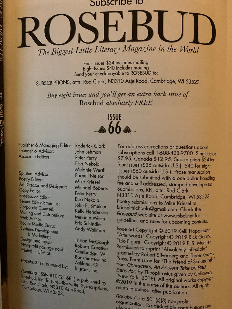 ROSEBUD the Biggest Little Literary Magazine in the World Issue 66 ...