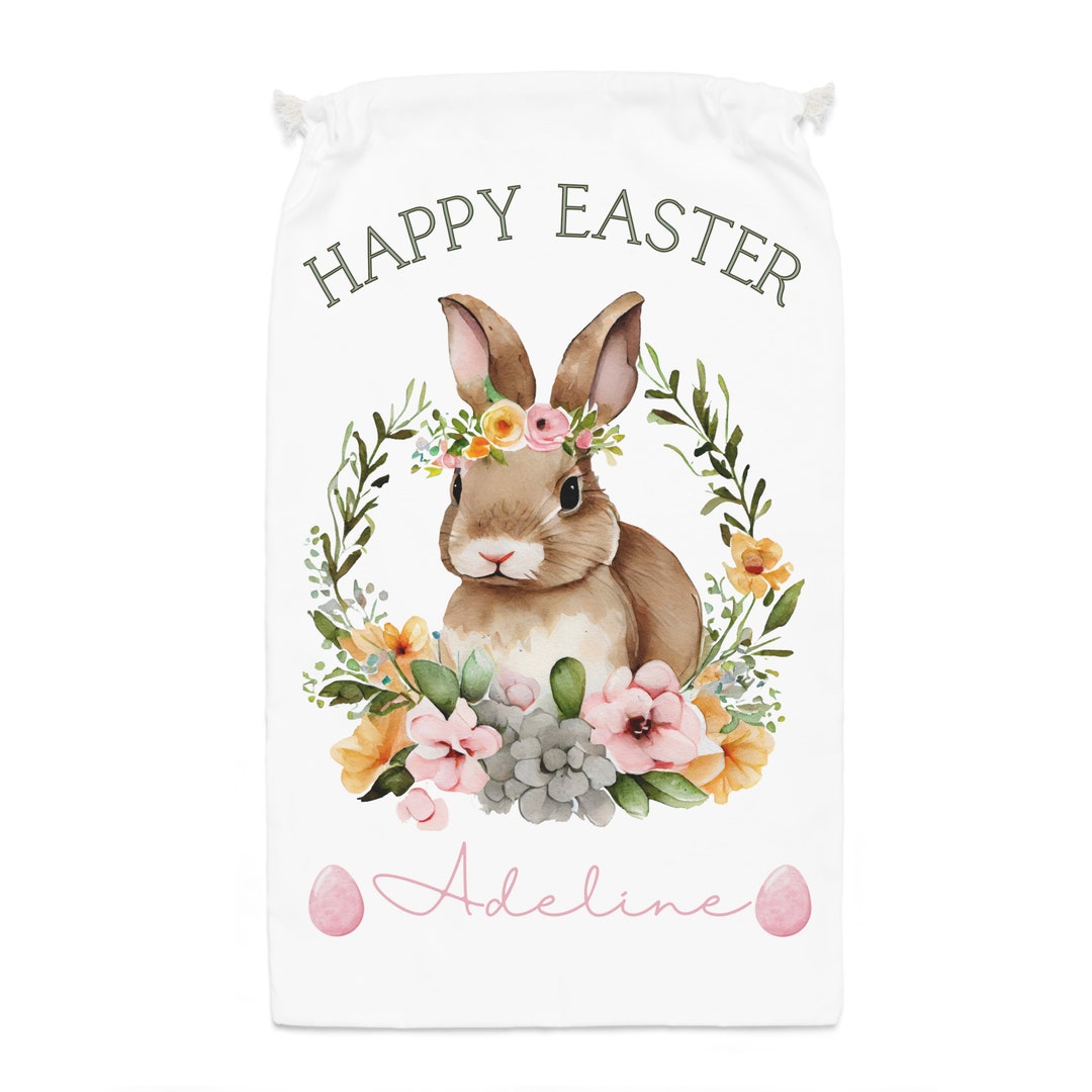 Personlised Kids Easter Sack, Easter Egg Hunt Sack With Custom Kids ...