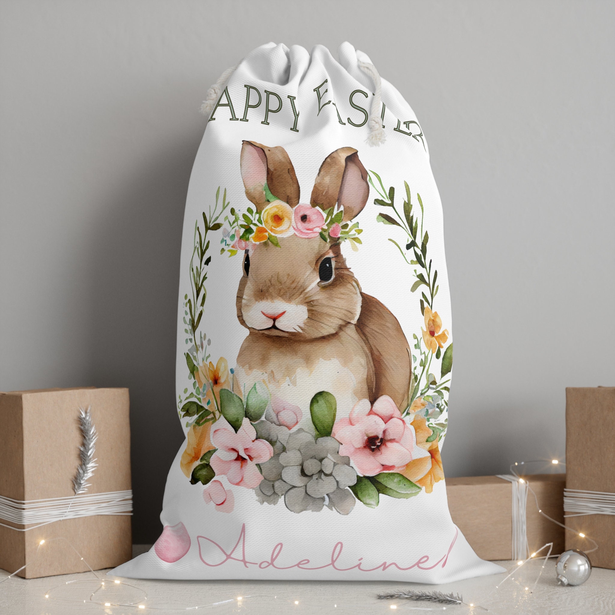 Personlised Kids Easter Sack, Easter Egg Hunt Sack With Custom Kids ...