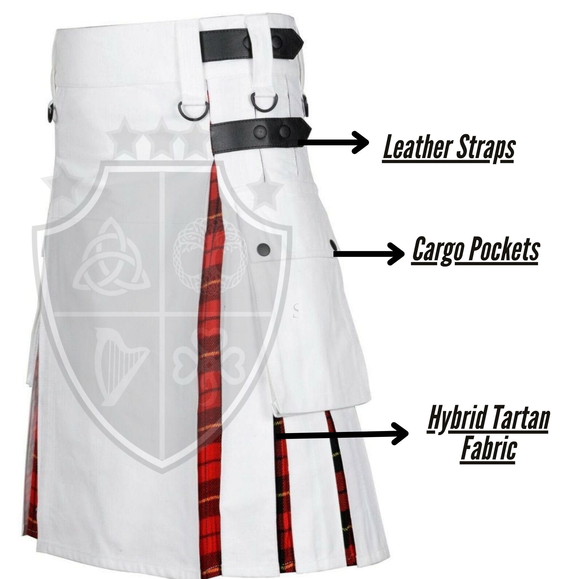 Scottish Utility Kilts Customize Scottish Hybrid Utility Kilts Breathable Cotton Kilts White ...