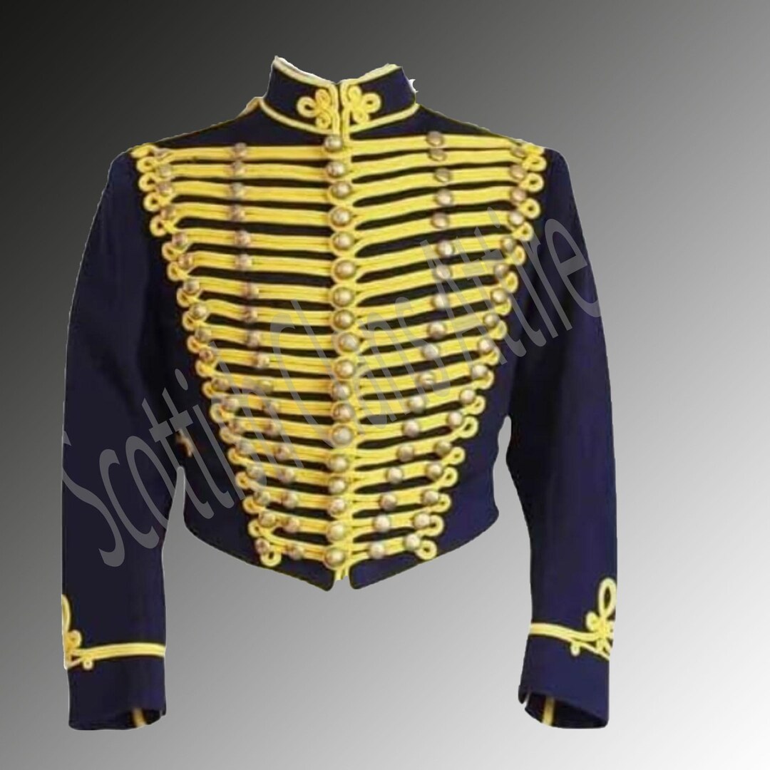 Black Hussar Jacket, Military Braided Parade Coat, Gothic & Victorian ...