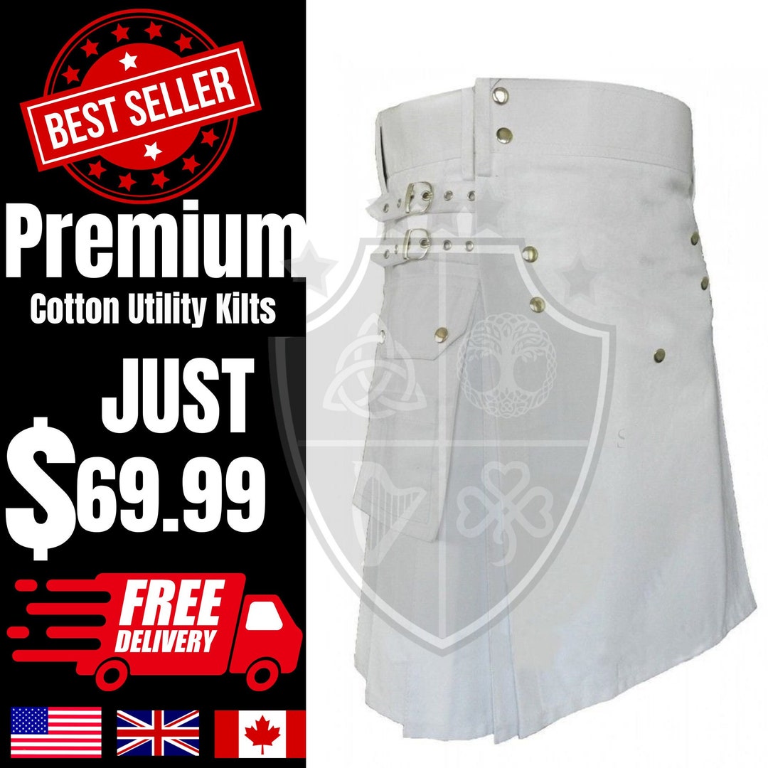 Scottish Utility Kilts for Men Scotland Utility Kilts Customize Scottish Kilts Heavy Drilled ...