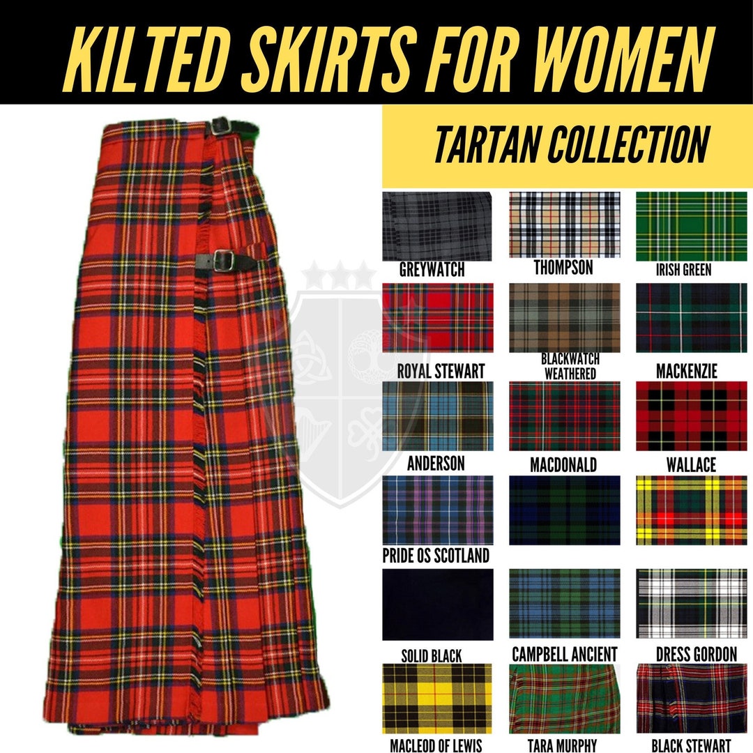 Scottish Classic Maxi Length KILTED SKIRT - Ladies Skirt - Custom Made ...