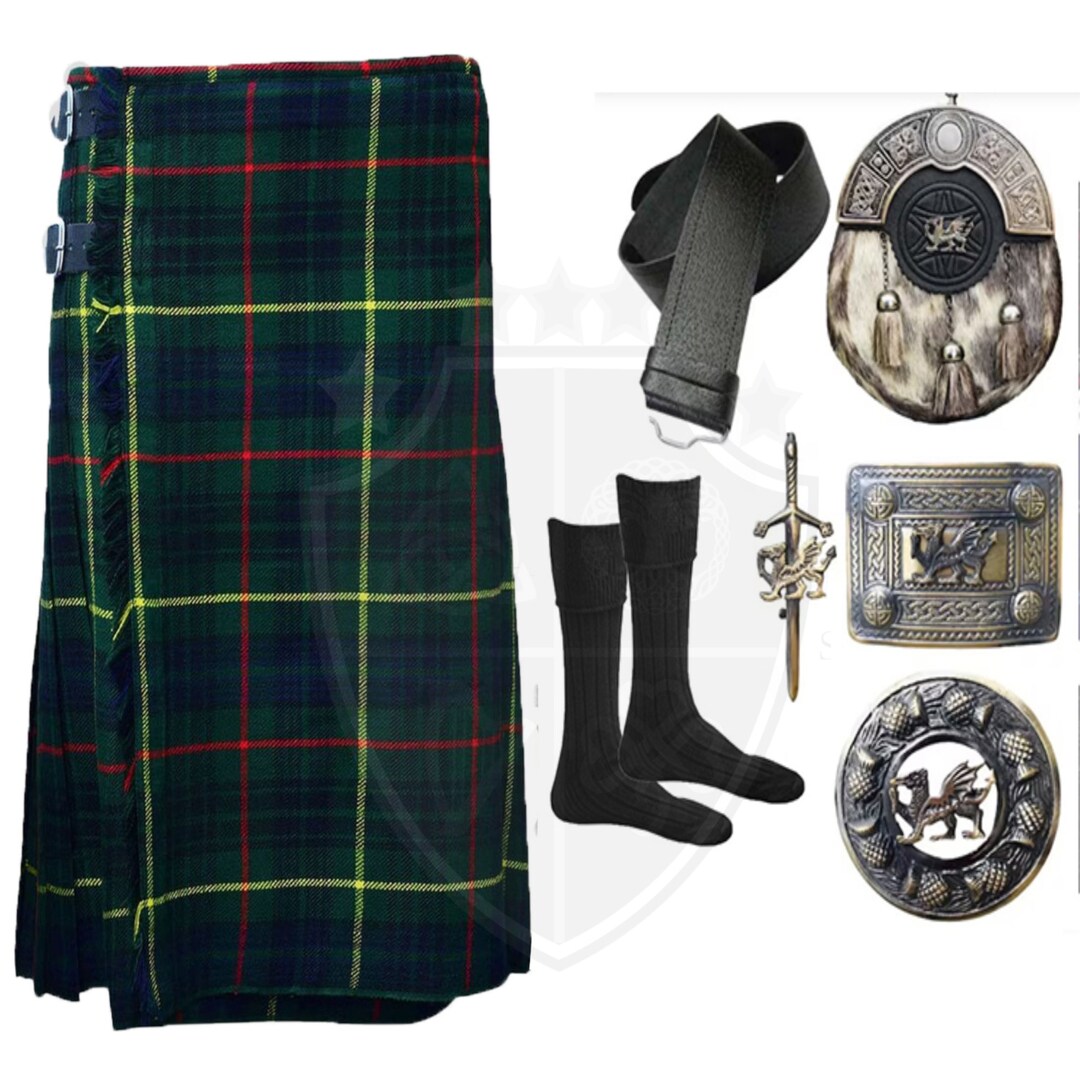 Scottish Kilt Set, Scottish Wedding Kilt Set 8 Piece, Highland Dress ...