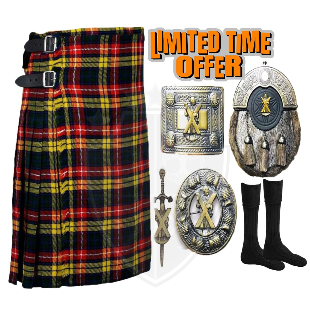 Scottish Kilt Set, Scottish Wedding Kilt Set 8 Piece, Highland Dress ...