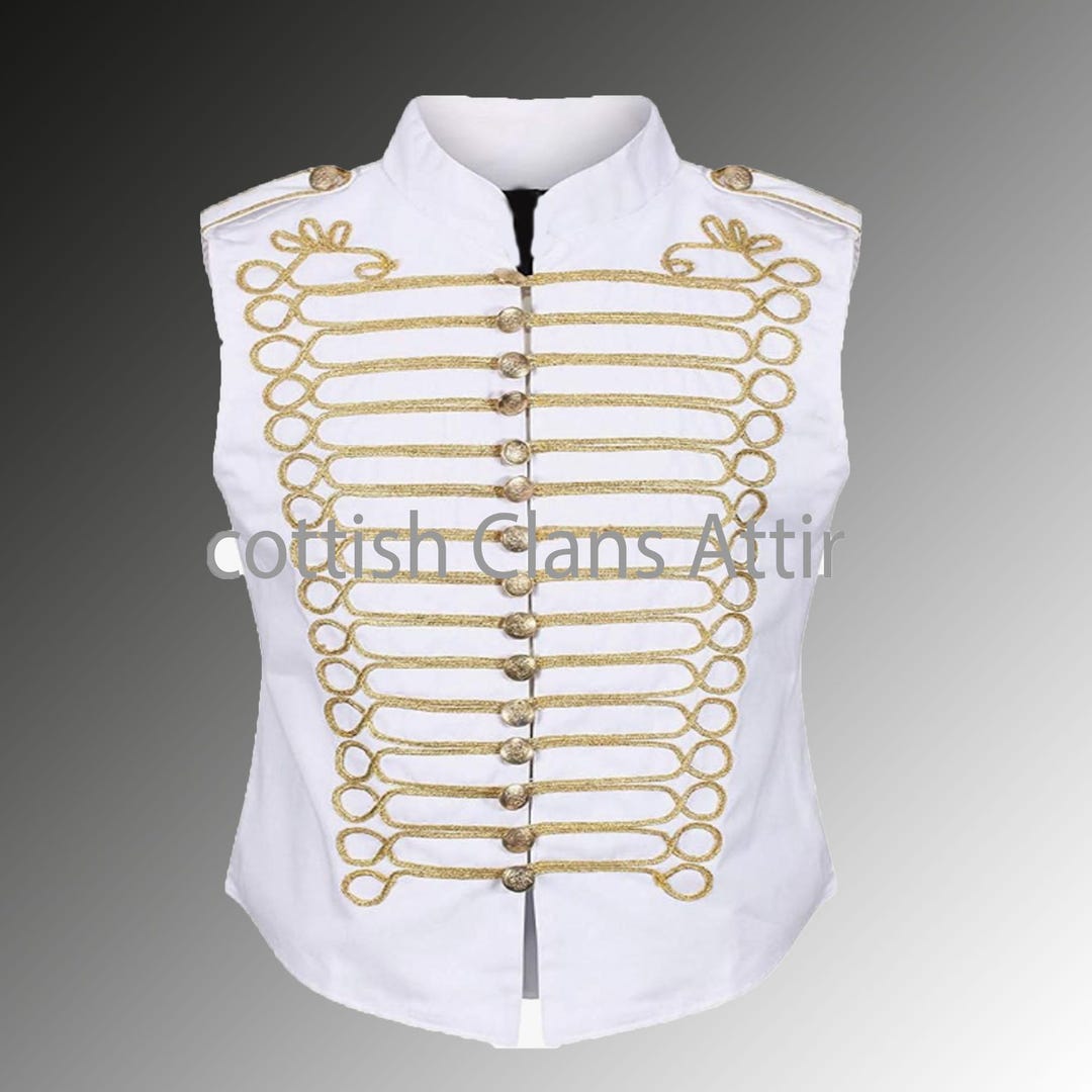 Handmade Wool Military Parade Vest: Steampunk Gothic Sleeveless Jacket ...