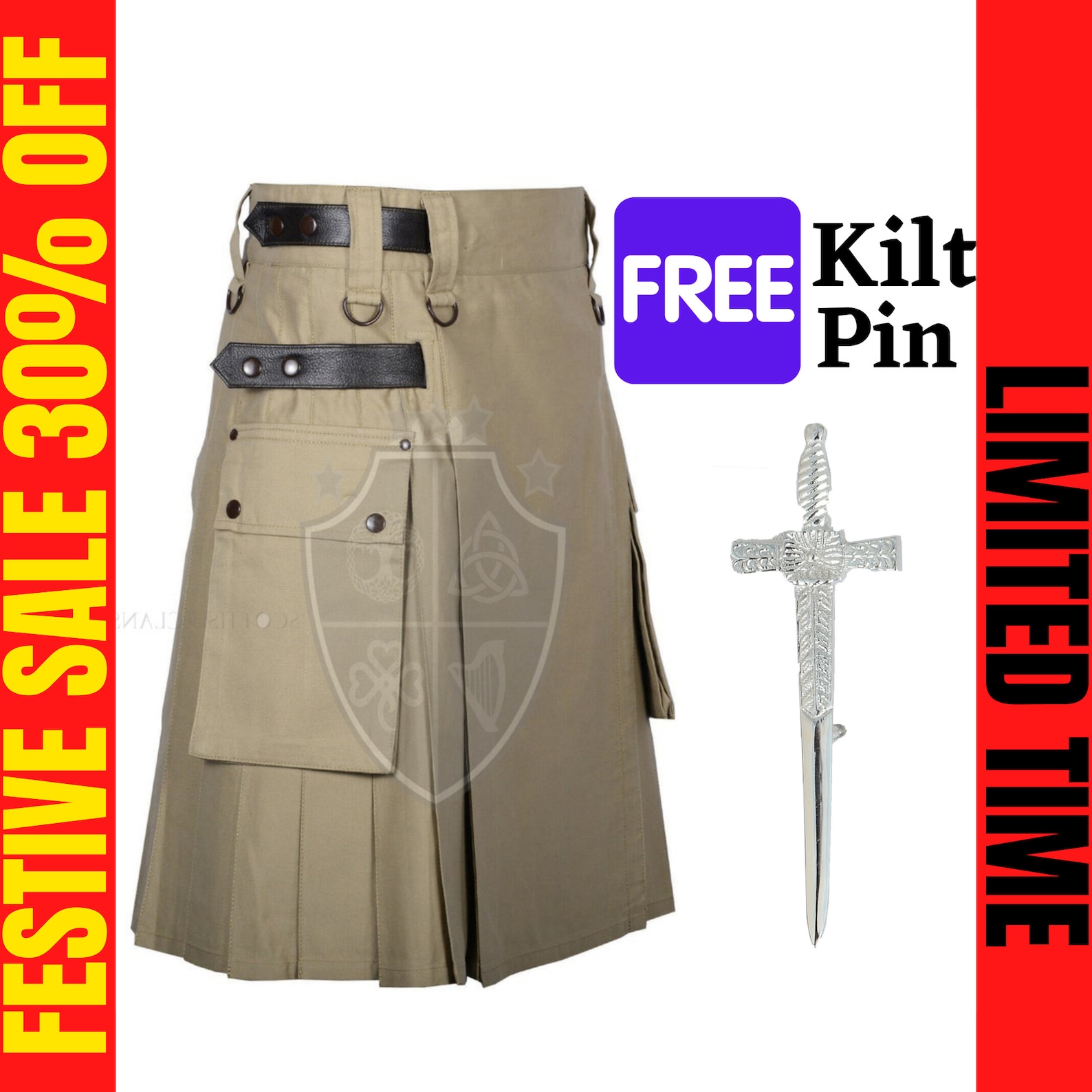 Utility Kilts for Men Scottish Kilts Scottish Utility Kilts Cotton Utility Kilts Custom Kilts ...