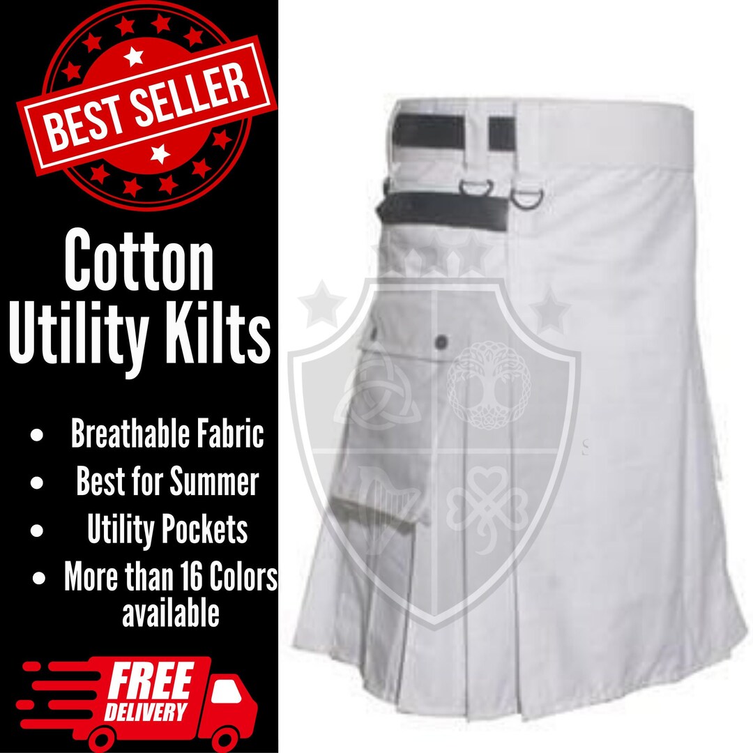 Scottish Utility Kilts for Men Scotland Utility Kilts Customize Scottish Kilts Heavy Drilled ...