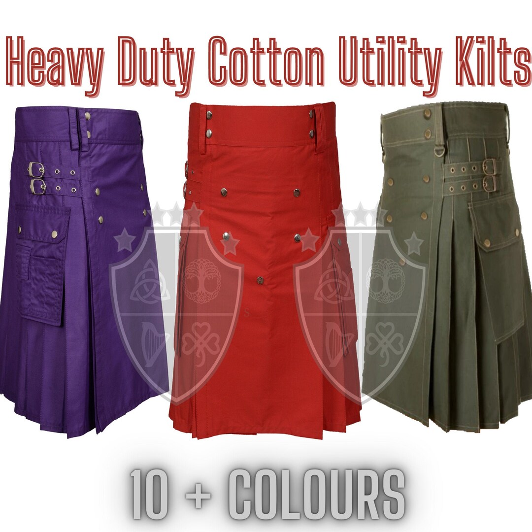 Scottish Utility Kilts for Men Customize Scottish Working Kilts for Men Cotton Utility Kilts ...