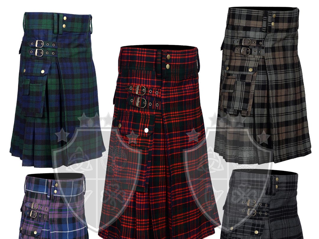 Custom Made Scottish Kilts for Men, Made to Order Scottish Utility Kilts, Scottish Kilts With ...