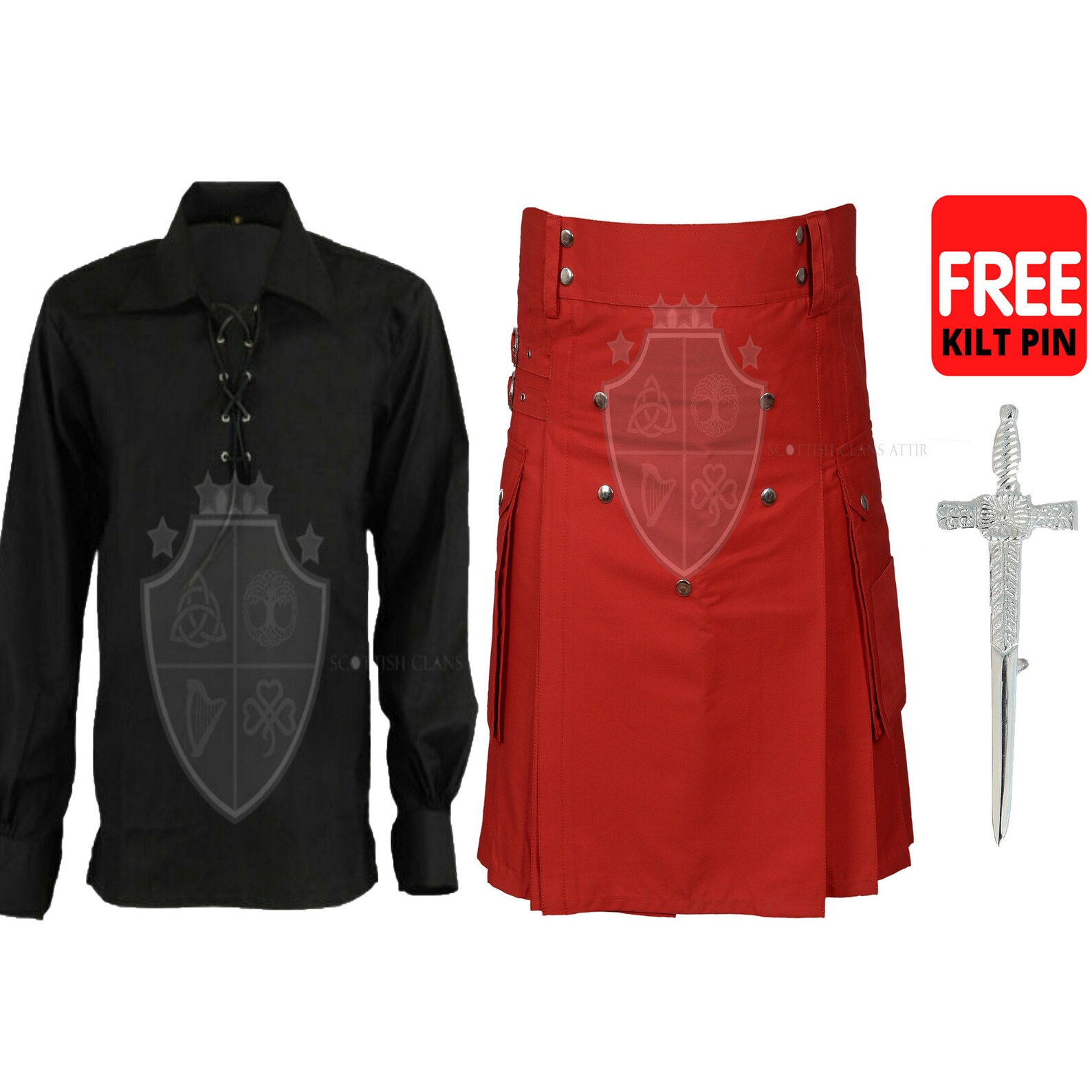 Customize Scottish Utility Kilts for Men, Cotton Utility Kilts, Heavy Drilled Cotton Scottish ...