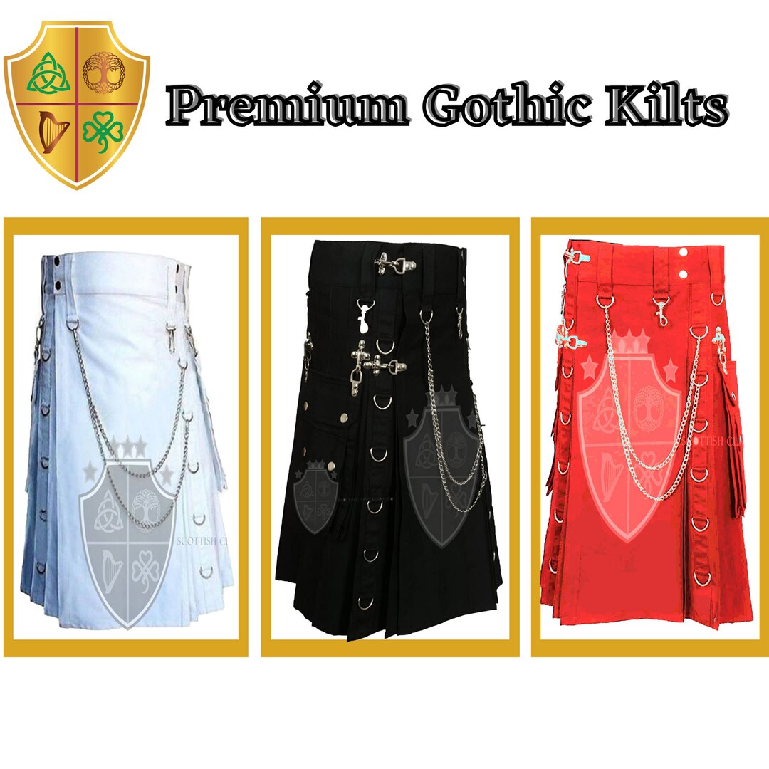 Scottish Kilts - Utility Kilts - Gothic Kilts - Scottish Utility Kilts - Scottish Kilts With ...