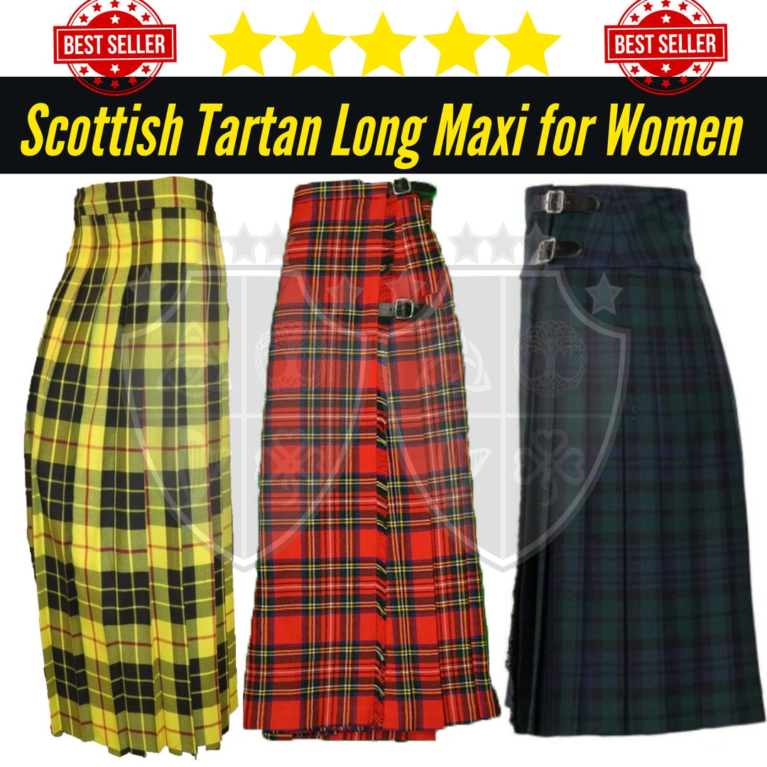 Handmade Scottish Tartan Maxi Skirt: Wool Blend, Outlander Style - Etsy