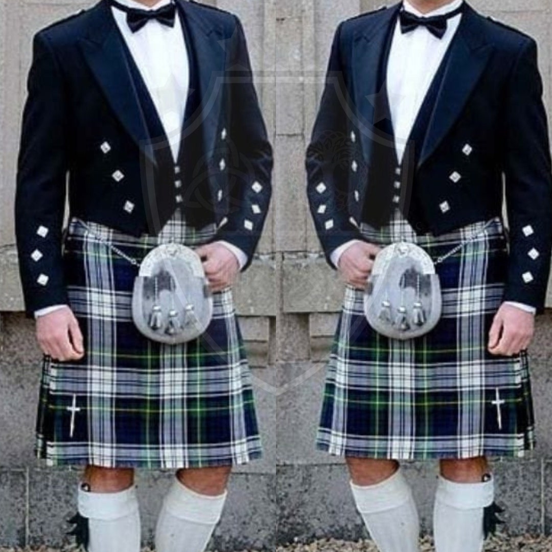Scottish Men Prince Charlie Kilt Jacket With 3 Button Vest - Available ...