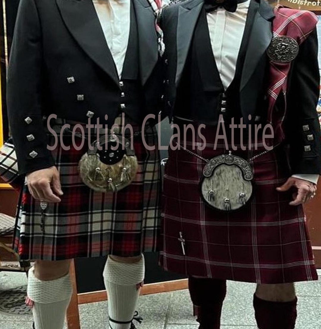 Scottish Prince Charlie Kilt Jacket With 3 Button Vest, Scottish Kilt ...