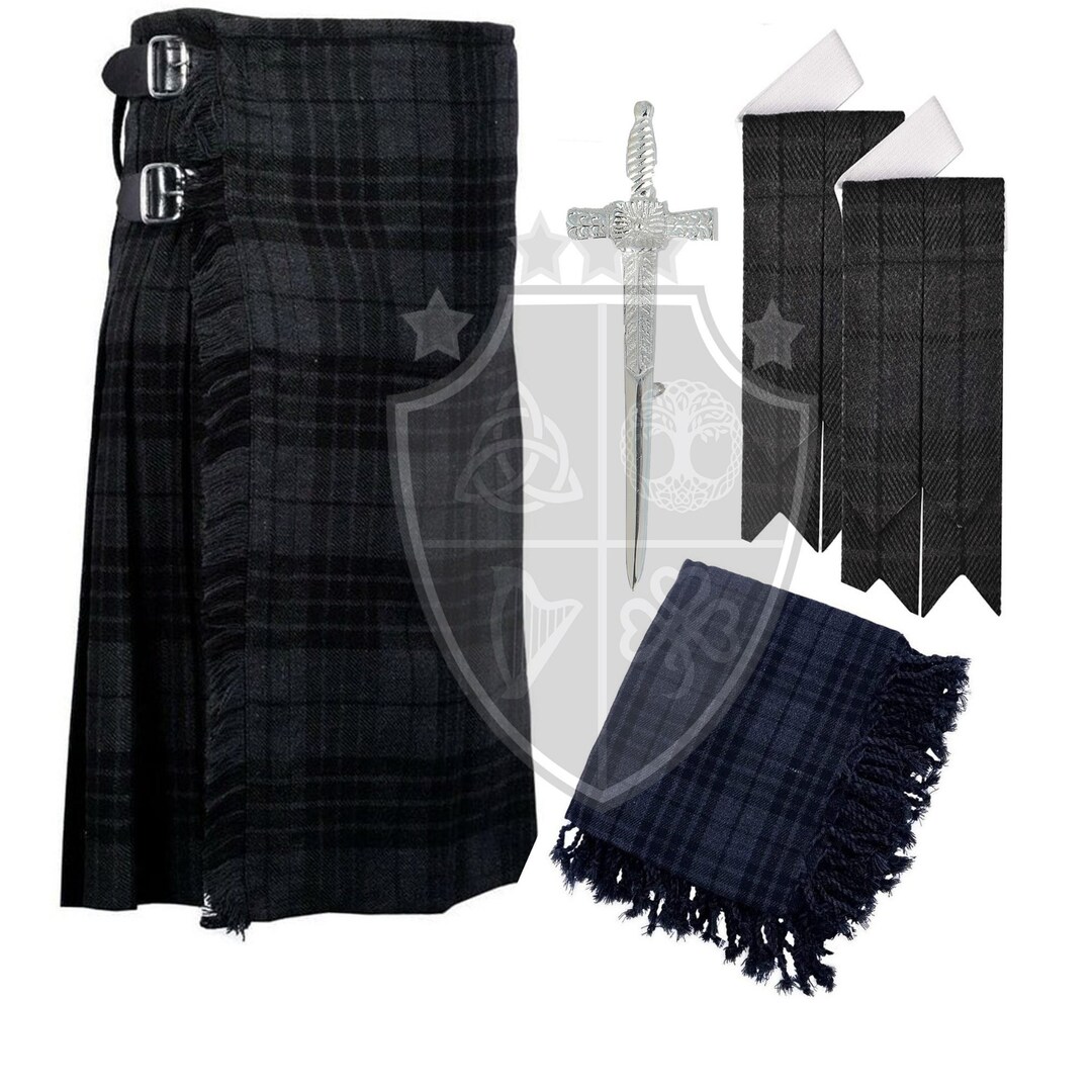 Scottish Tartan Utility Kilt for Men, Scottish Tartan Kilt Set, Made to ...