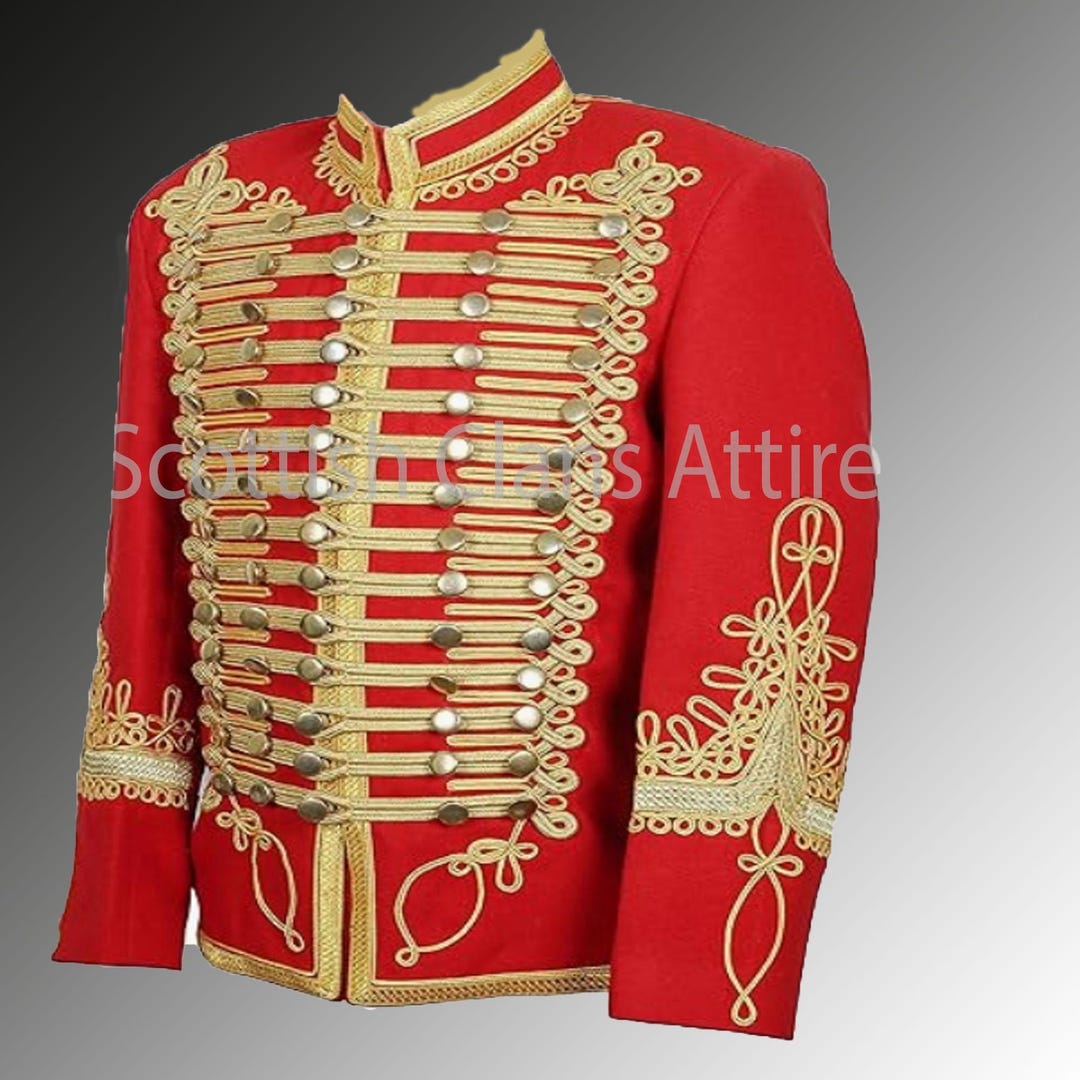 Red Hussar Jacket for Men, 18th Century Napoleon Jackets, Customize ...