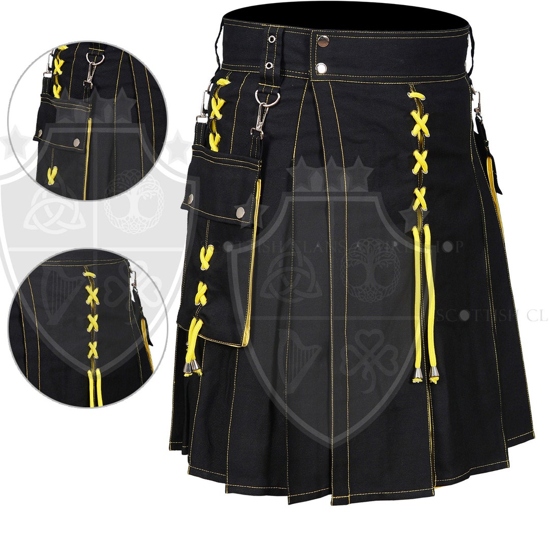 Scottish Kilts for Men Fashion Utility Kilts Premium Customize Scotland Kilts Heavy Drilled ...