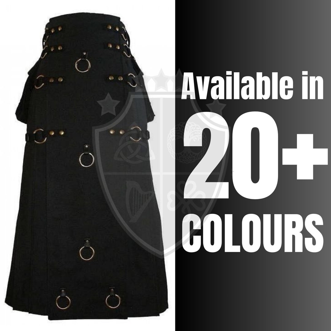 Gothic Steampunk Utility Kilt Custom Made Premium Cotton Gothic Kilt ...