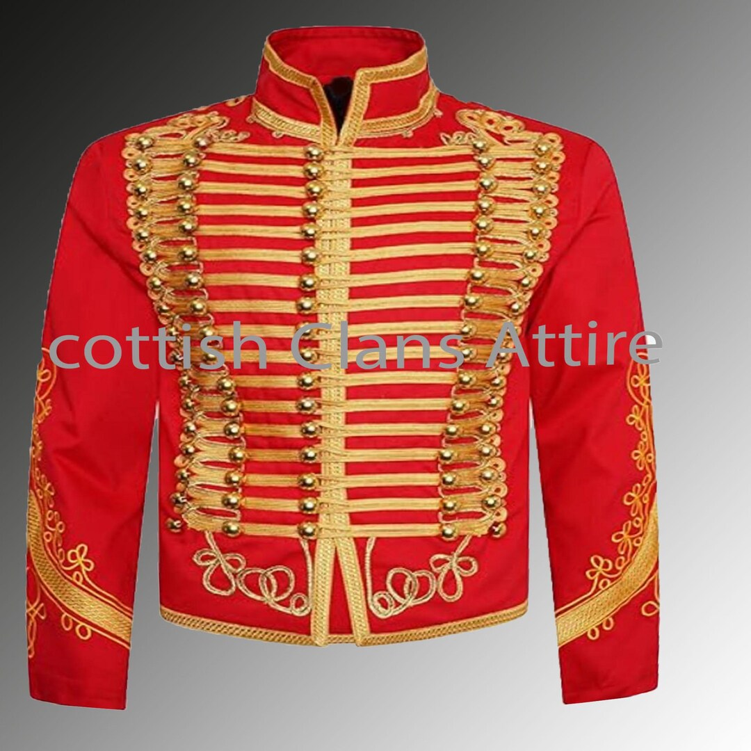 Red Hussar Jacket for Men, 18th Century Napoleon Jackets, Customize ...