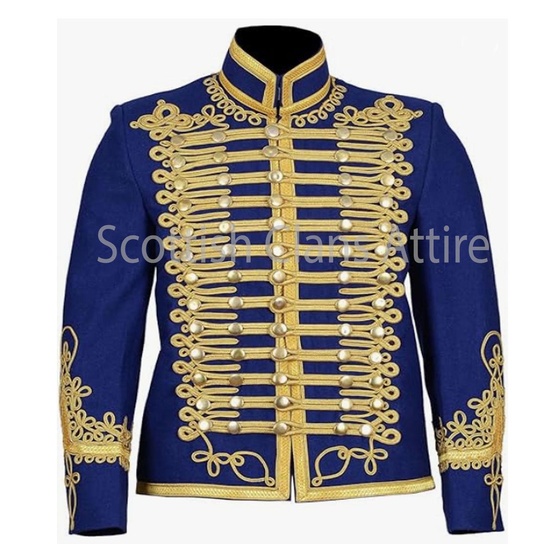 18th Century Blue Napoleonic Hussar Jackets, Custom Made Cavalry Coats ...