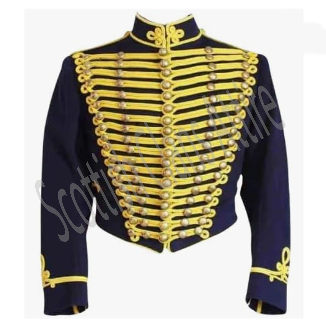 Black Napoleonic Hussar Jackets, Custom Made Cavalry Coats, Military ...