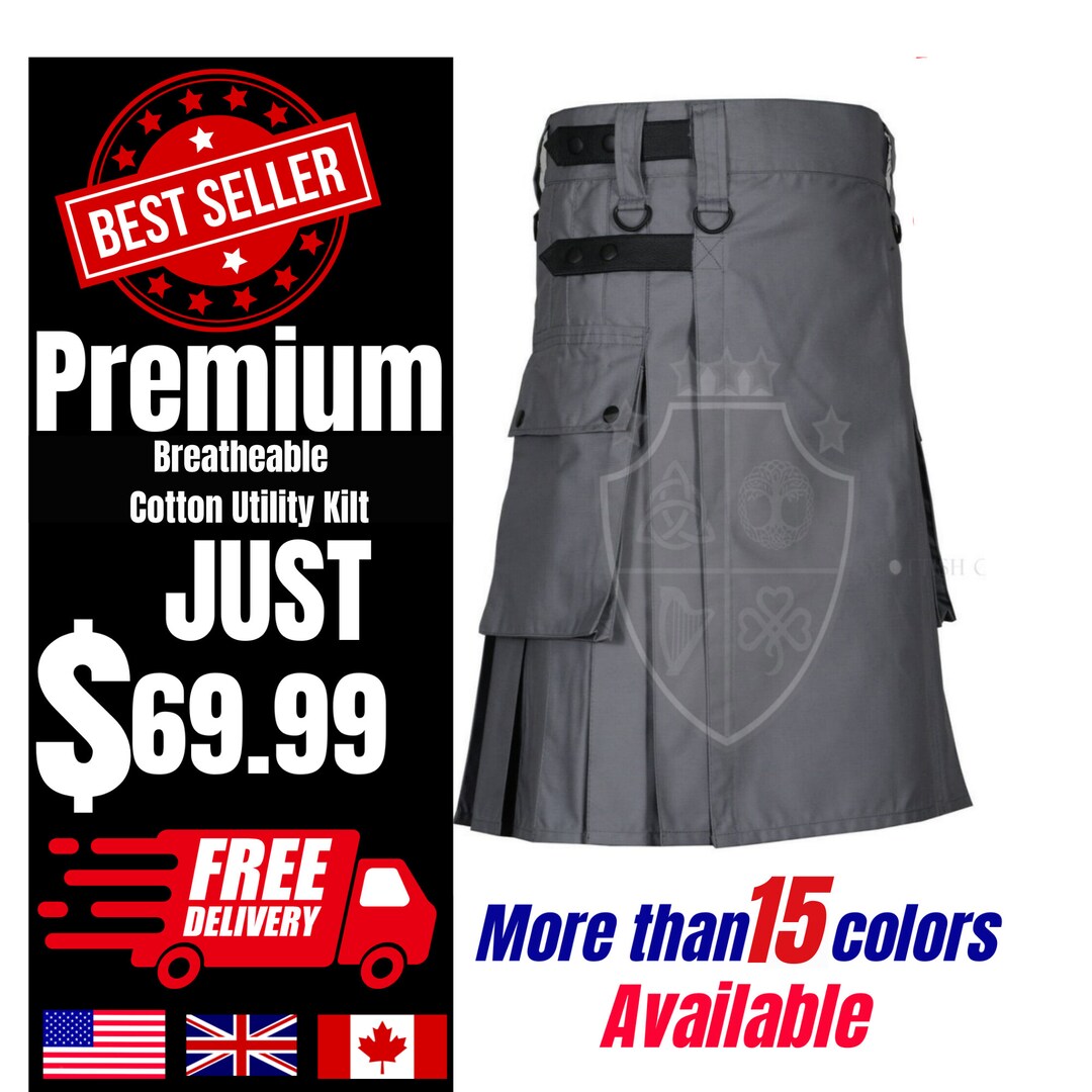 Custom Made Scottish Kilts for Men, Made to Order Scottish Utility Kilts, Scottish Kilts With ...