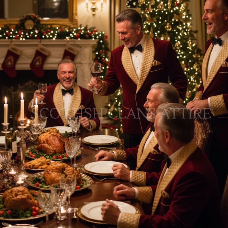 Smoking Jackets for Men - Burgundy Velvet Quilted Dinner Robes ...