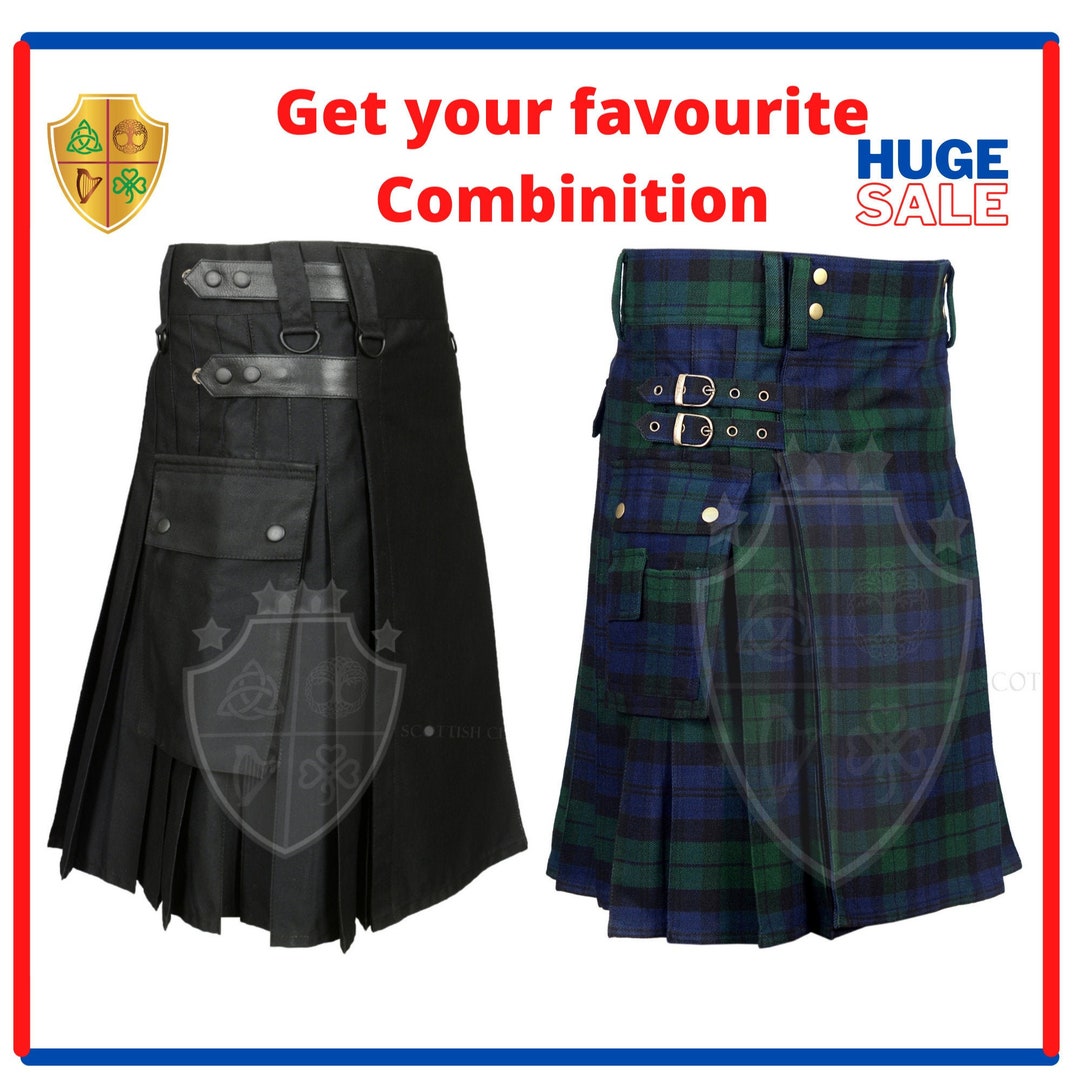 Scottish Tartan Utility Kilt for Men, Scottish Tartan Kilts, Made to ...