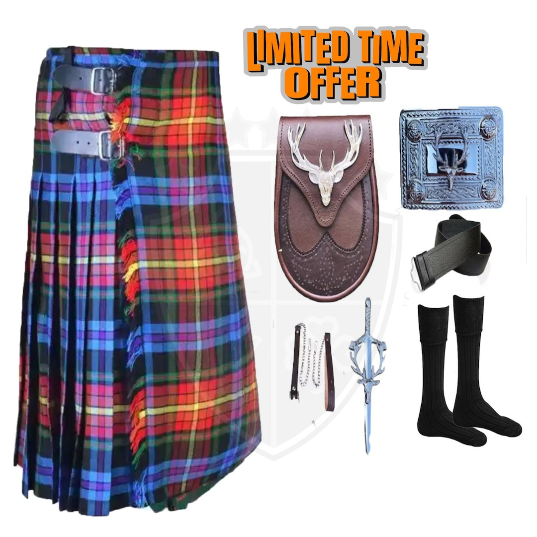 Scottish Kilt Set, Scottish Wedding Kilt Set 8 Piece, Highland Dress ...