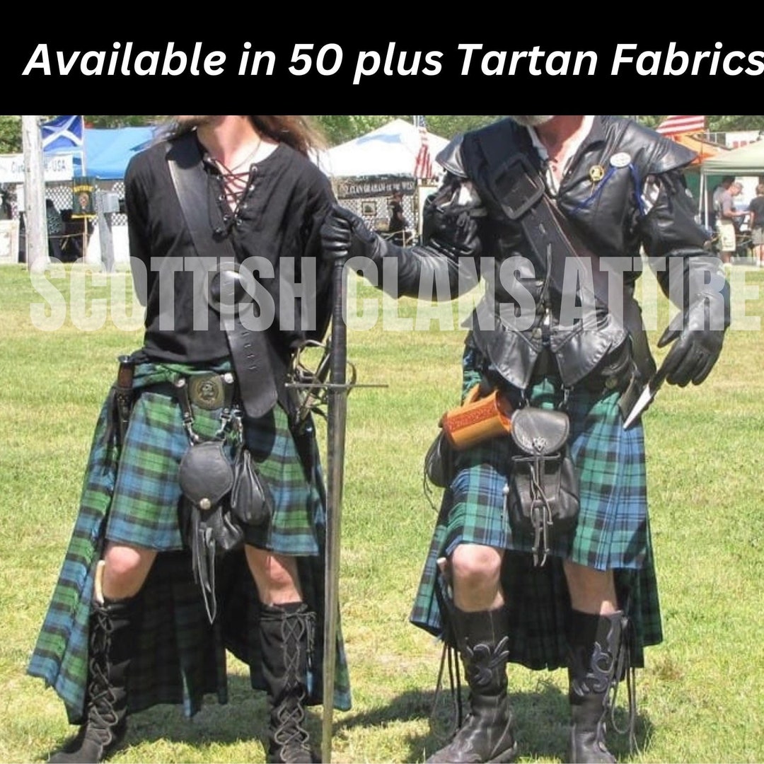 Scottish Men's Great Kilt Handmade 16th Century Highland Vintage Kilt 8 Yard Great Kilt ...