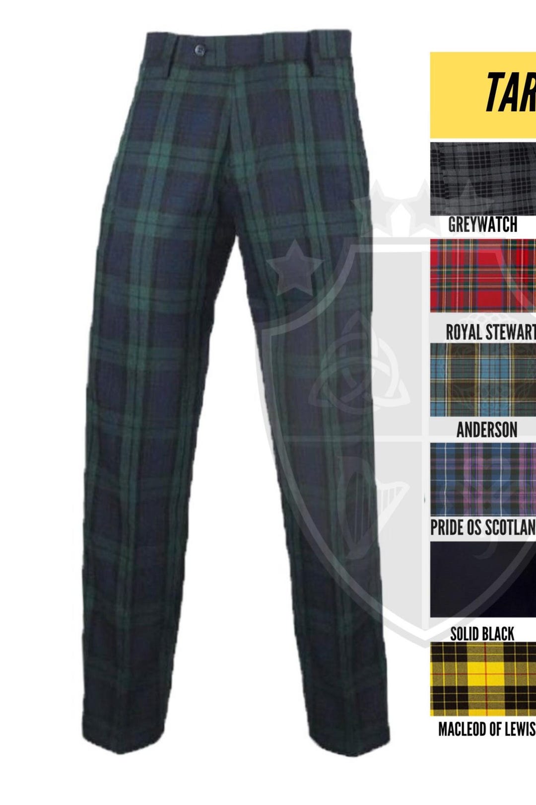 Scottish Tartan Trews: Men's Handmade Highland Dress Pants - Etsy