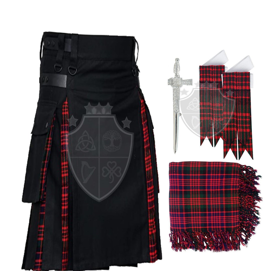 Handmade Scottish Utility Kilt - Hybrid Custom Made Premium Kilt for ...