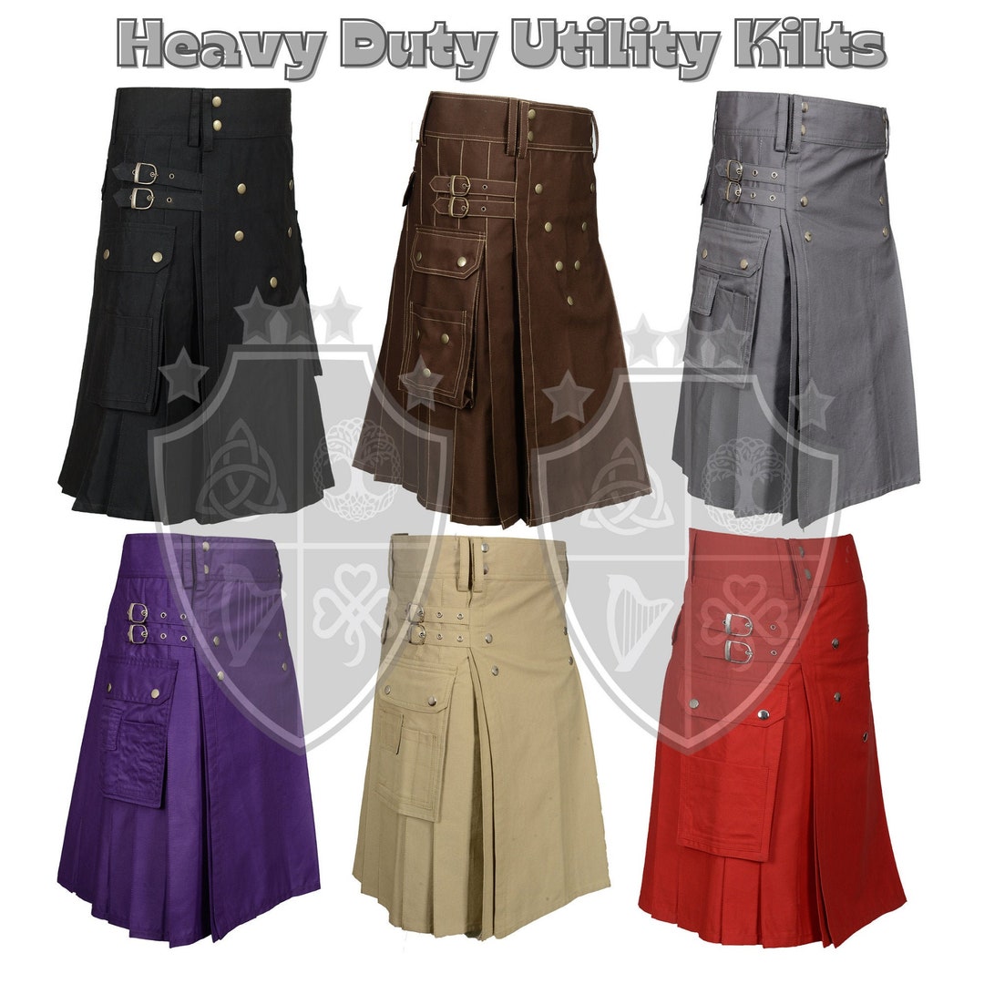 Scottish Utility Kilts for Men - Customize Scottish Kilts Für Herren - Breathable Cotton Kilts ...