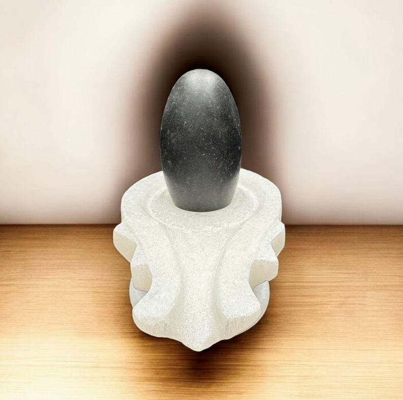 Handcrafted Narmada Shiva Lingam Yoni Set: Sacred Hindu Stone Altar - Etsy