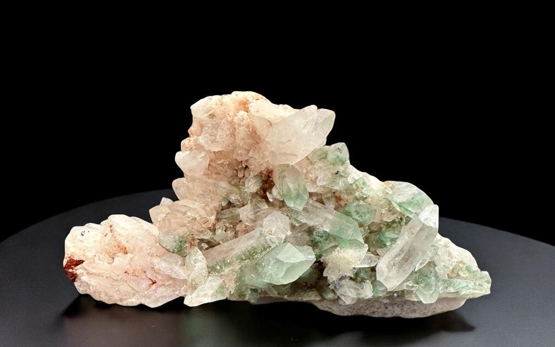 Himalayan Quartz Cluster: Green & Red Chlorite Crystal, India - Etsy