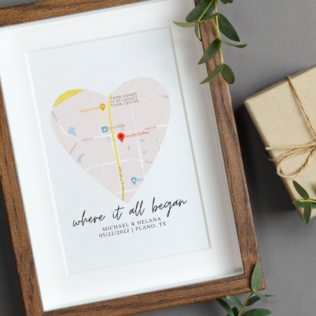 DIGITAL DOWNLOAD Where It All Began Print Where We Met Print Custom Map ...