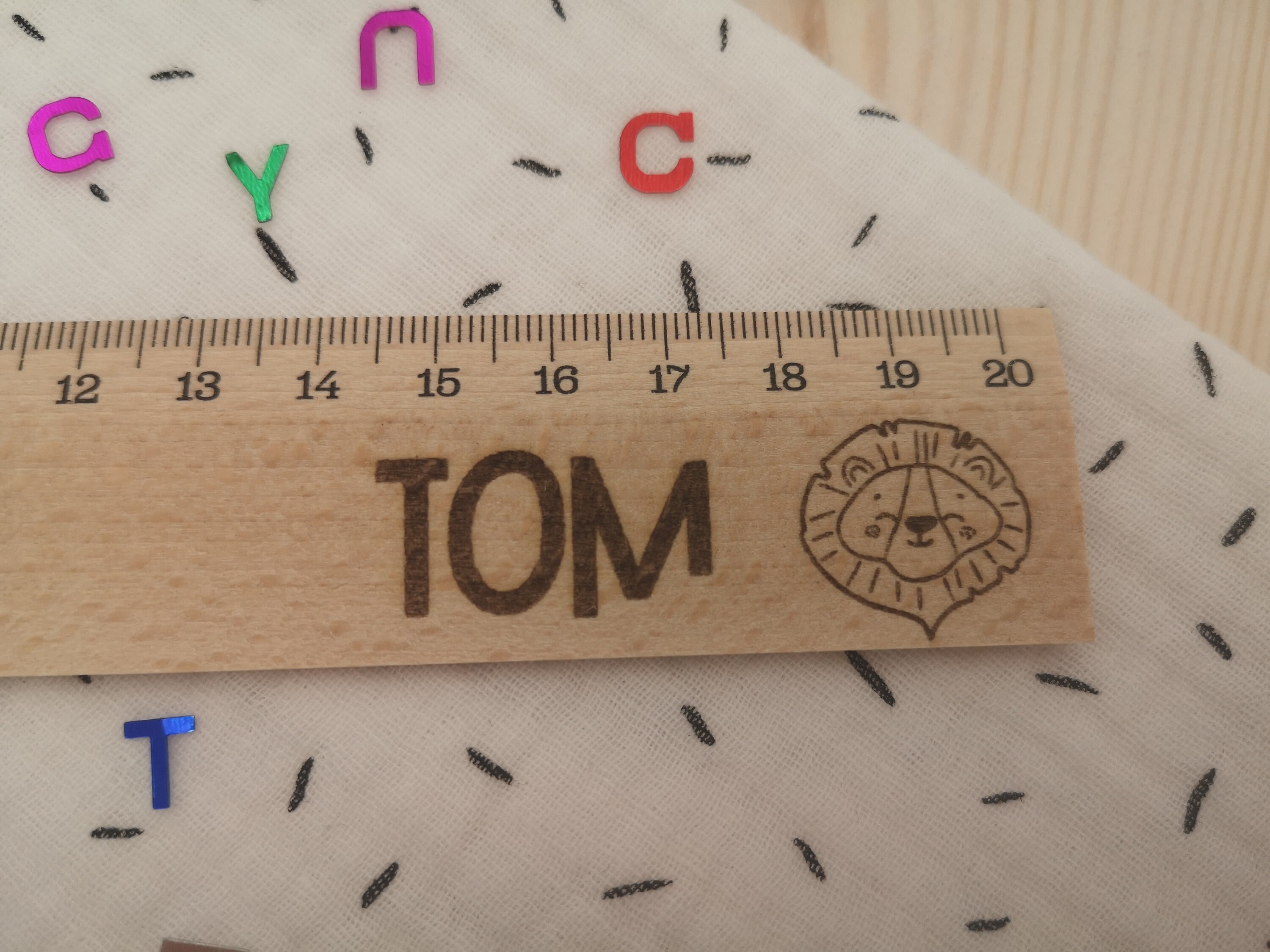 Ruler With Name and Animal Image Personalized Wood 20 Cm Scale - Etsy