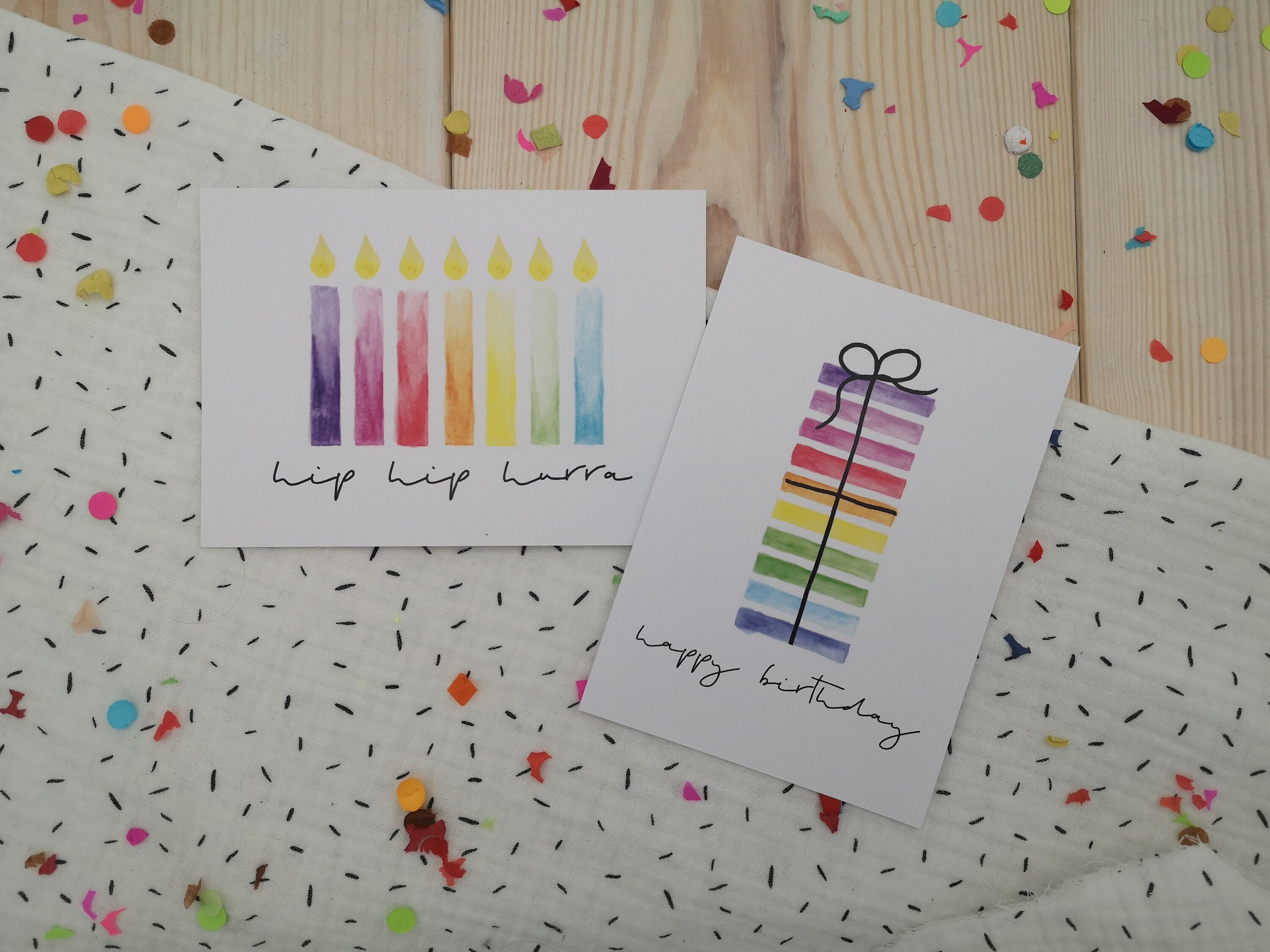 Postkarte - Geburtstag - Glückwunschkarte - Geschenk - Kerzen - Etsy.de