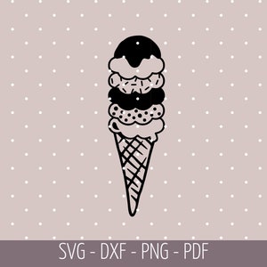 PLOTTERDATEI Eis im Hörnchen svg dxf png pdf Sommer Silhouette Download Plotting file Datei ...