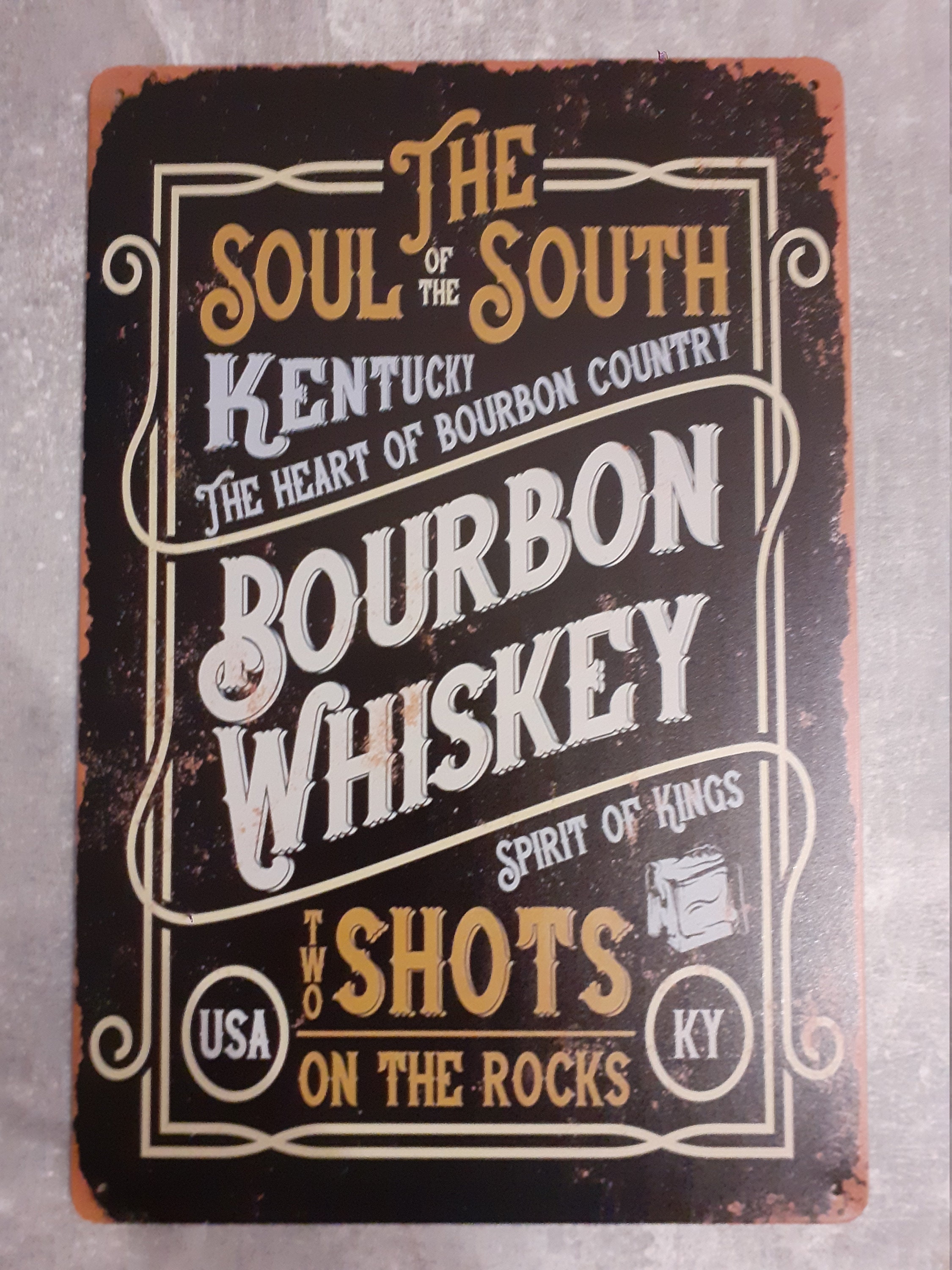 Vintage Tin Sign bourbon Whiskey 30 Cm X 20 Cm - Etsy