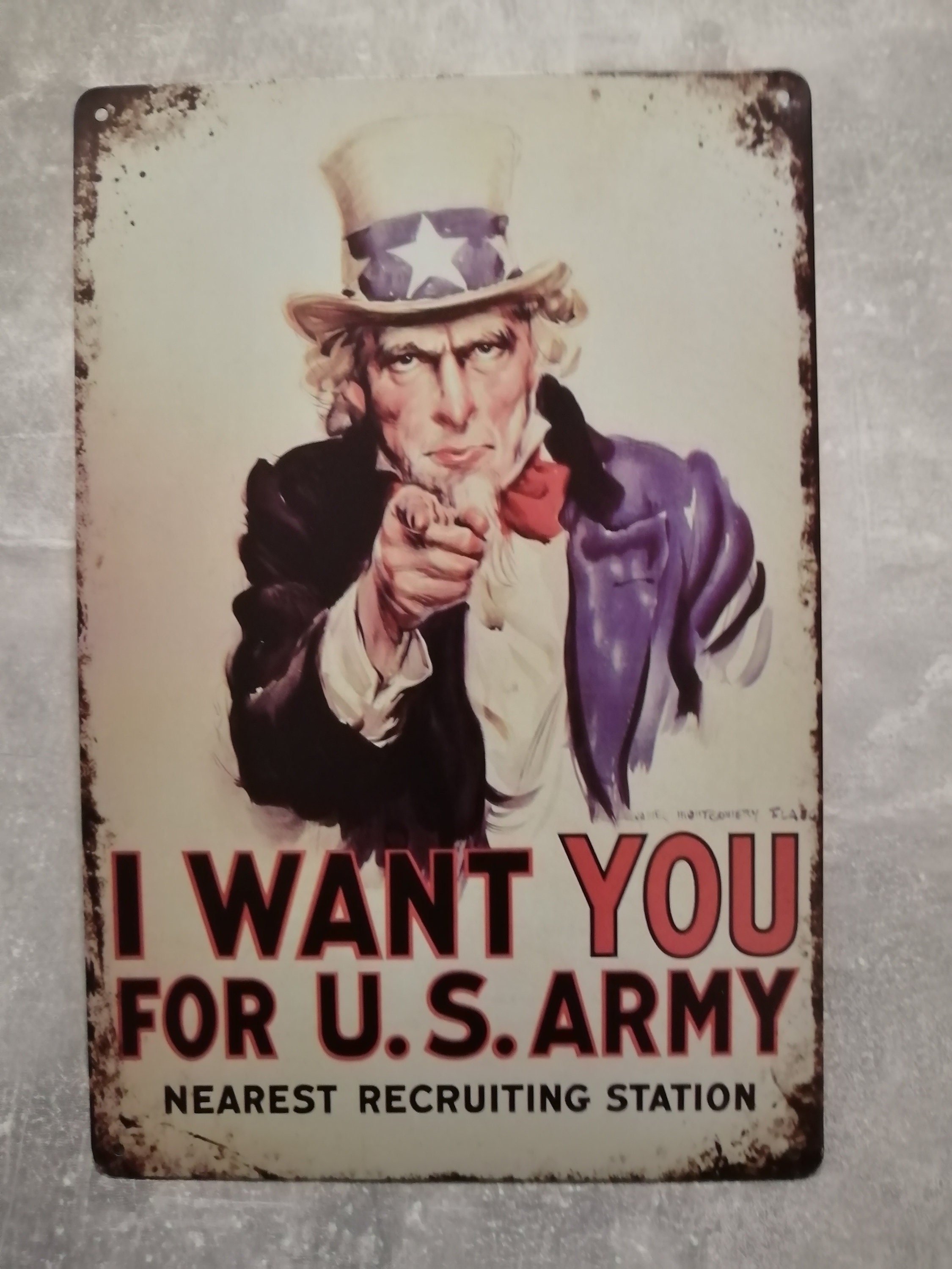 Vintage Tin Sign "us Army" 30 Cm X 20 Cm - Etsy