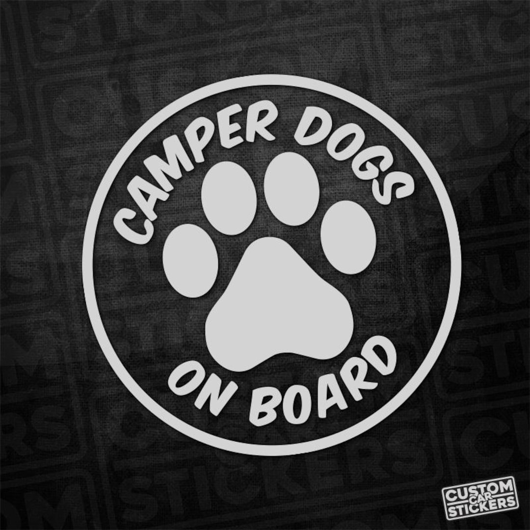 Camper Dogs on Board Campervan Sticker, Caravan Motorhome Campervan ...